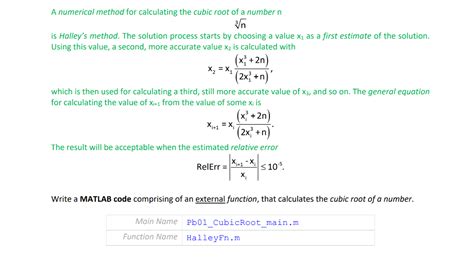 a numerical method for calculating the cubic root of