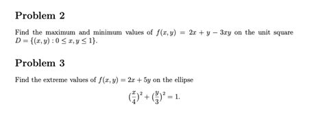 solved problem 2 2x y 3xy on the unit square find the