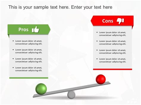 Pros And Cons Slide Template