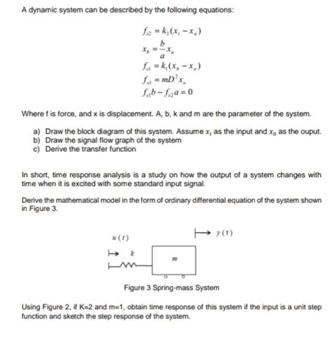 solved a dynamic system can be described by the following