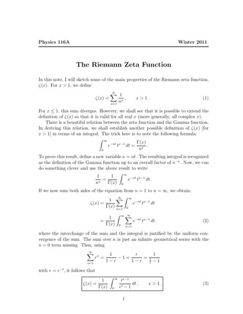 the riemann zeta function
