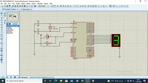 Project To Count 09 Using The Seven Segment Display Ssd Common Cathode On Proteus By Blaise