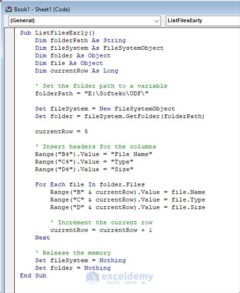 Excel VBA To List Files In The Folder And Subfolders 3 Examples