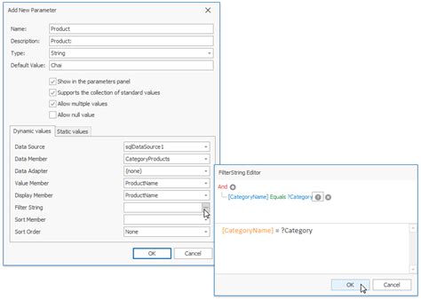 multi value and cascading report parameters reporting devexpress documentation