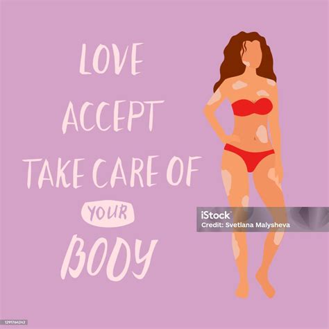 Love Accept Take Care Of Your Body Card Poster Beautiful Plus Size Woman Body Positive Concept