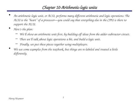 ppt chapter 10 arithmetic logic units dokumen tips