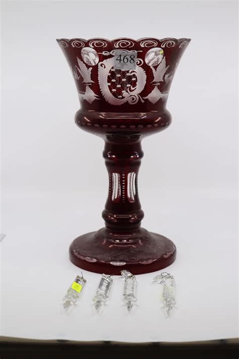 Lot Ruby Glass Lustre As Found
