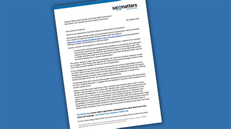 Letter To The Ehrc About Its Technical Guidance On The Equality Act Sex Matters