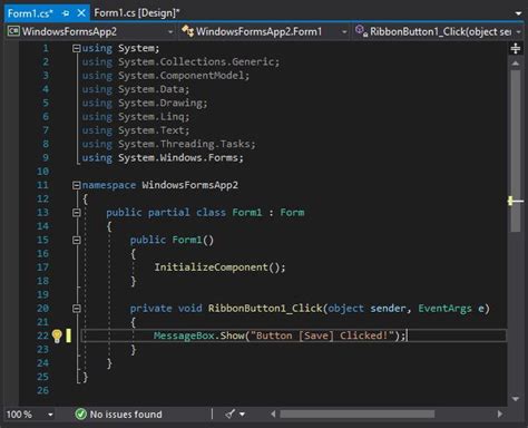 easily add a ribbon into a winforms application codeproject