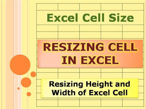 excel cell size resizing height and width of excel cell