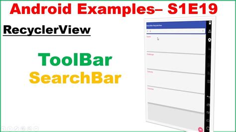 Android S1E19 RecyclerView ToolBar Search Filter YouTube