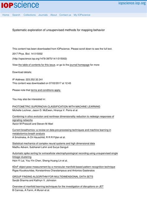pdf systematic exploration of unsupervised methods for mapping behavior