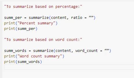 WHAT ARE THE METHODS OF TEXT SUMMARIZATION IN PYTHON Geekboots