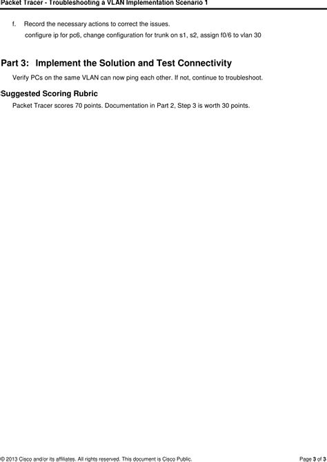 6 2 3 7 Packet Tracer Troubleshooting A VLAN Implementation Scenario 1
