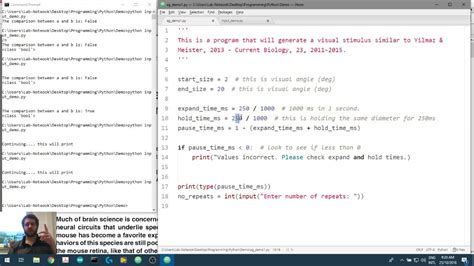 creating visual stimuli in python 1 5 intro to control statements if then else youtube