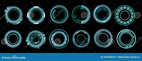 Game HUD Focus Set Vector UI Circle Sci Fi Frame Futuristic Space Kit
