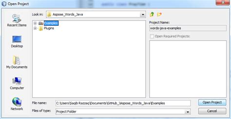 how to run the examples aspose words for java
