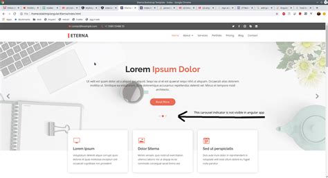 javascript carousel indicators not working after converting bootstrap theme to angular 9