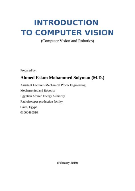 pdf introduction to computer vision computer vision and robotics