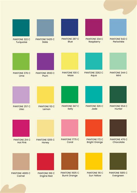 Basic Pantone Color Chart In Illustrator PDF