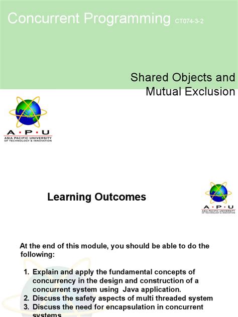 week 7 shared objects and mutual exclusion pdf concurrent computing thread computing