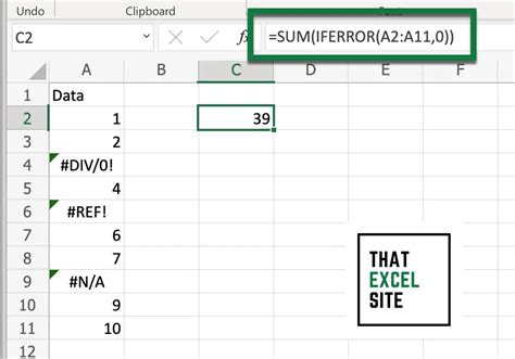 How To Ignore N A Error In Excel SUMIF DIV 0 Etc That Excel Site