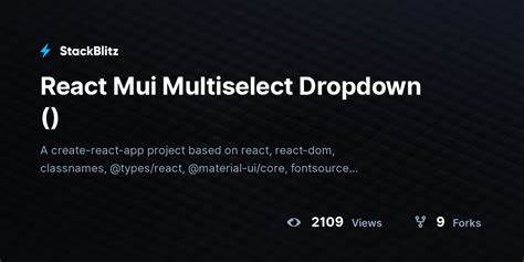 React Mui Multiselect Dropdown StackBlitz