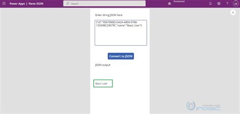 parsing json string into a json object using parsejson function in canvas app within power
