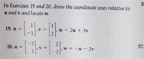 solved in exercises 19 and 20 draw the coordinate axes