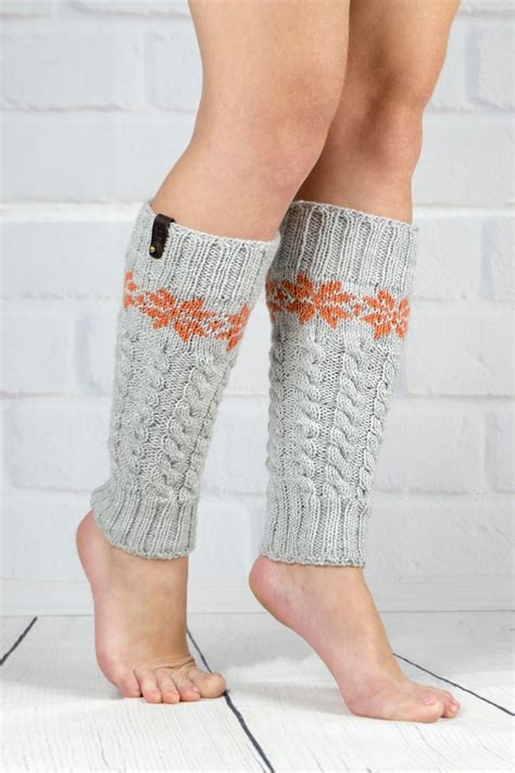 Leg Warmer Dance Yoga Ballet Hand Knit Legwarmers Gray Color Etsy