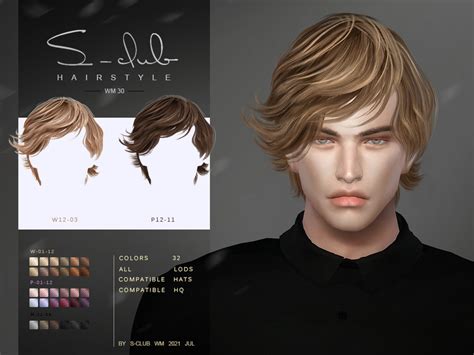 The Sims Resource Short Curls Hair For Menwomen Leon By S Club