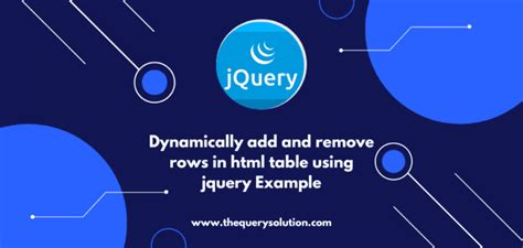 Dynamically Add And Remove Rows In HTML Table Using Jquery Example With