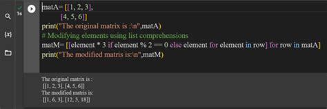 How To Replace A For Loop With List Comprehension In A 2D Matrix