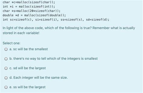 solved char c malloc sizeof char int i malloc sizeo