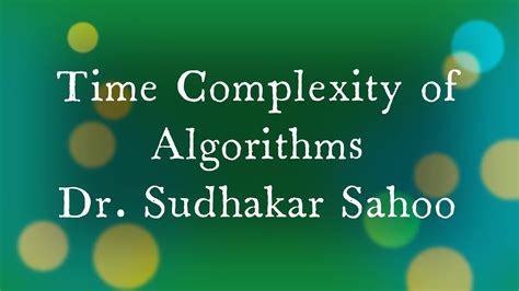 time complexity of algorithms and recurrences youtube