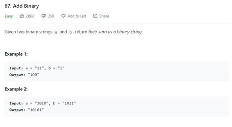 leetcode 리트코드 67 add binary python 민석강