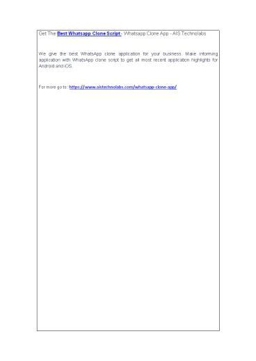 PPT Get The Best Whatsapp Clone Script Whatsapp Clone App AIS