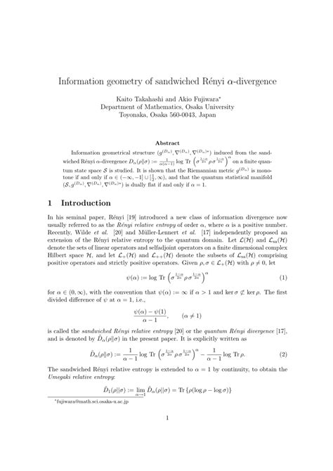 pdf information geometry of sandwiched r enyi alpha divergence