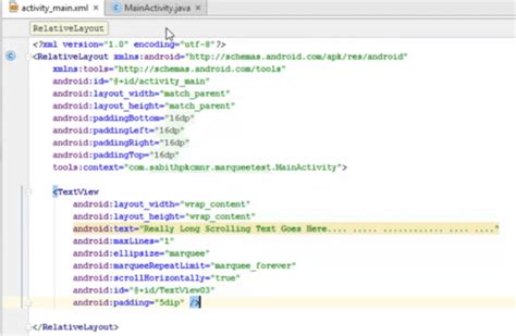 Marquee Text In Android Using Android Studio