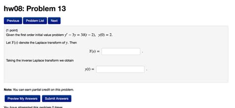 solved given the first order initial value problem y 3y