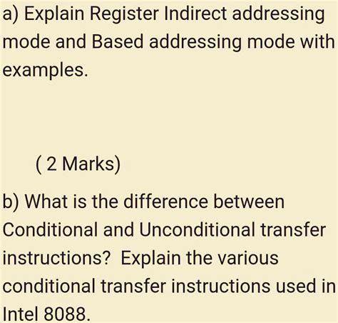 SOLVED Explain Register Indirect Addressing Mode And Base Addressing