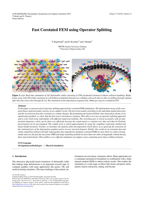 pdf fast corotated fem using operator splitting
