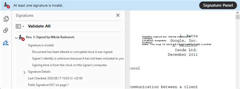 pdf signature ignored by acrobat but visible in other validation tools stack overflow