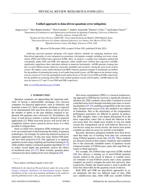 pdf unified approach to data driven quantum error mitigation