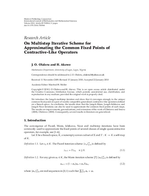 pdf on multistep iterative scheme for approximating the common fixed points of contractive