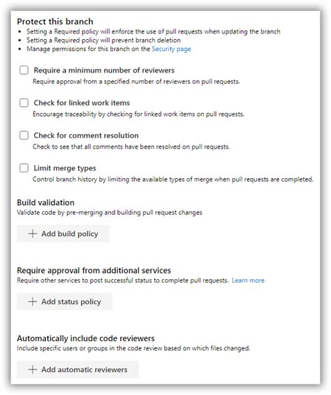 azure devops branch policies please release me