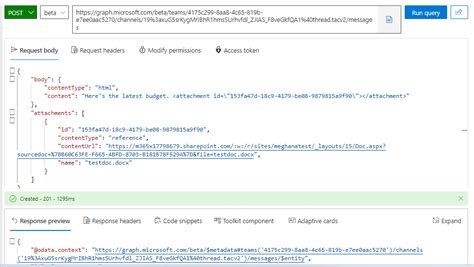 javascript how to send an attachment to user in a teams chat using graph api in teams bot