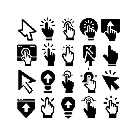 Set Of Arrow Web Cursors Set Computer Pointer Click Icon Clicking