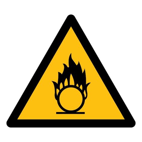Premium Vector Beware Oxidizing Substance Symbol Isolate On White