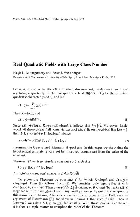 pdf real quadratic fields with large class number